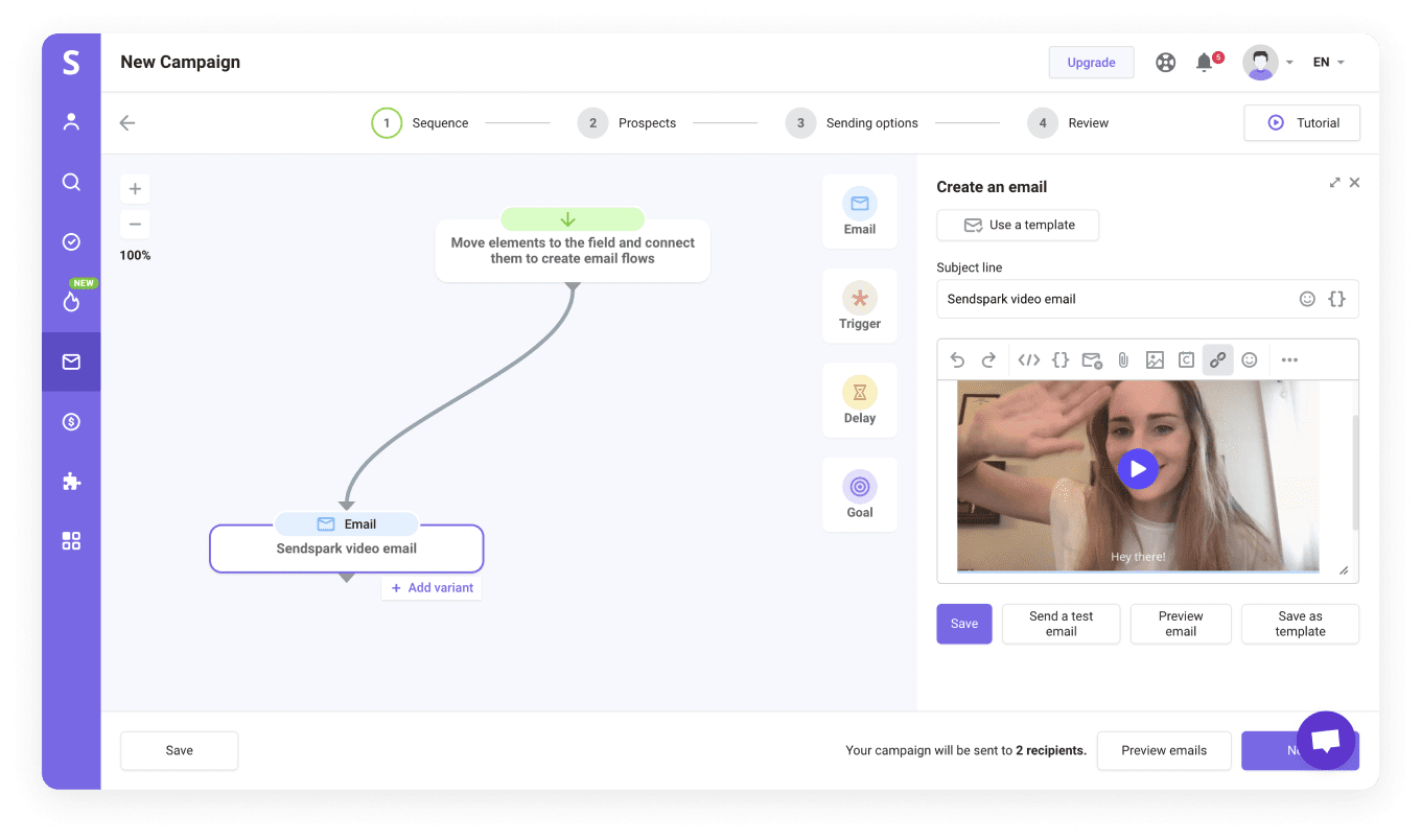 Sendspark Snov.io Integration | Personalize Videos at Scale